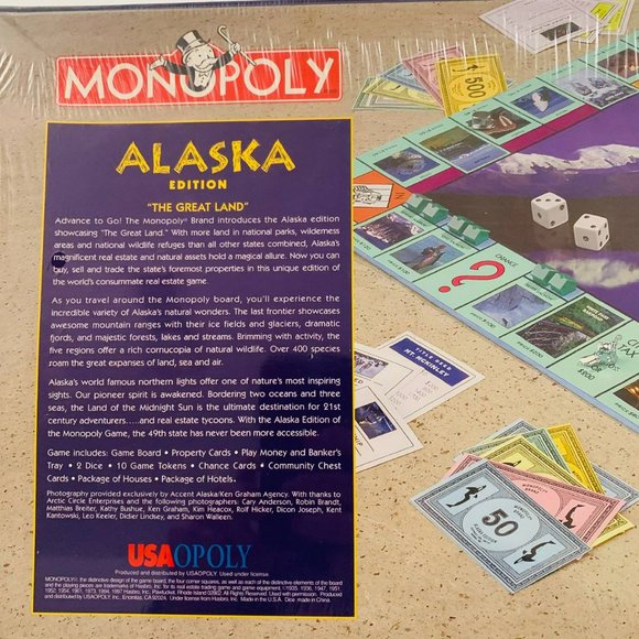 Hasbro | Games | Vintage Monopoly Alaska Edition Great Land State 997 ...